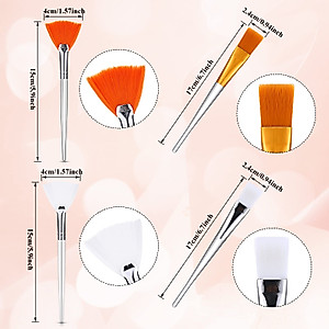 16 Pieces Face Mask Fan Brush Applicator Set Includes Soft Facial Fan Brush Esthetician Face Mask Brush Cosmetic Makeup Tools for Eyelash Extension(6 Inches long,Simple)