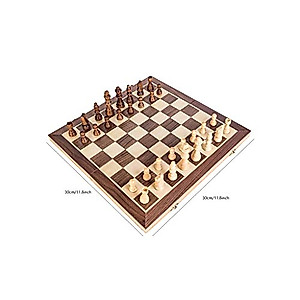 BIENKA MKVRS Chess Chess Set Chess Board Folding Wooden Chess Game Board with Felt Game Board Inside Portable Travel Folding Board Game for Kids Adults Chess Set Chessboard