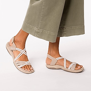 Skechers Women's Reggae Slim-Takes Two Flat Sandal, Taupe, 6 Wide