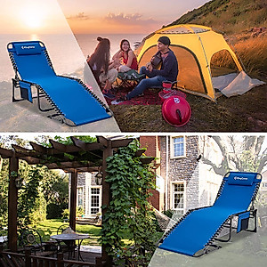 KingCamp Lounge Chair, 74.8''x23.2''x14.5, Blue