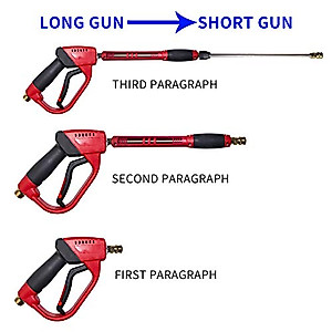 Hourleey Pressure Washer Gun, Red High Power Washer Gun with Replacement Wand Extension, 5 Nozzle Tips, M22 Fittings, 40 Inch, 5000 PSI