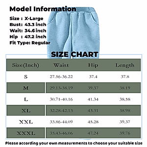 Blue Sweatpants Set for Women Winter Warm Thickened Fleece Lined Jogger Trousers Fall Outfits for Women Solid Color Bodysuits Leggings Fashion Pants with Pockets 3XL