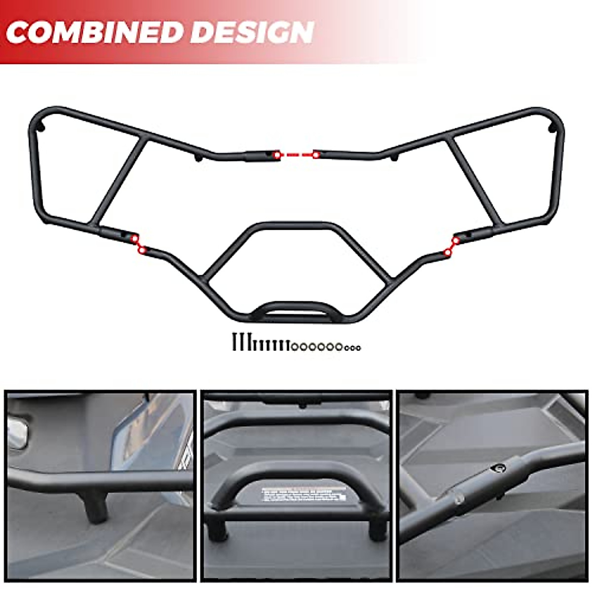 SAUTVS Front Rack Extender for Polaris Sportsman 570 450 H.O. 21-23, Heavy Duty Steel Front Utility Rack Extender for Polaris Sportsman 570 450 H.O. 2021-2023 Accessories (Replace #2884842)
