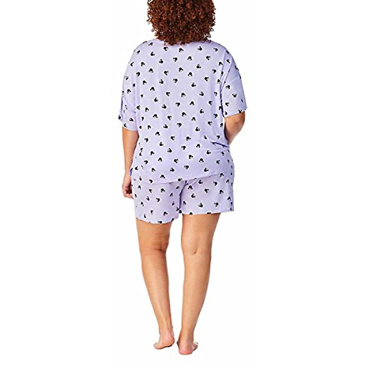 Disney Womens Short Pajama Set with Pockets (Purple, X-Large)