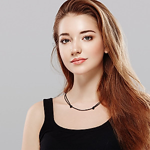 5 Pieces Leather Necklace Cord Choker with Clasp Sturdy Double Knotted Cord Necklace Adjustable Rope Chain Minimalist Jewelry for Women Men