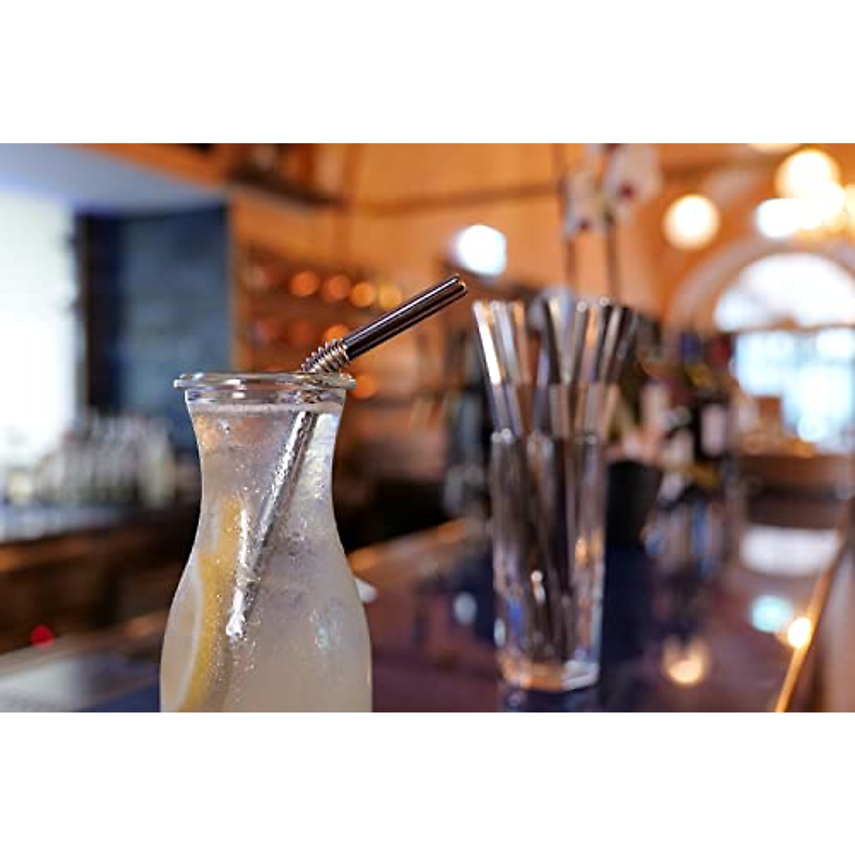 Bendable Straw | The Only Flexible Stainless Steel Straw | Patented & Hygienic Certified | Metal Straw | Reusable | Drinking Straws | 5 pcs Set (silvery)