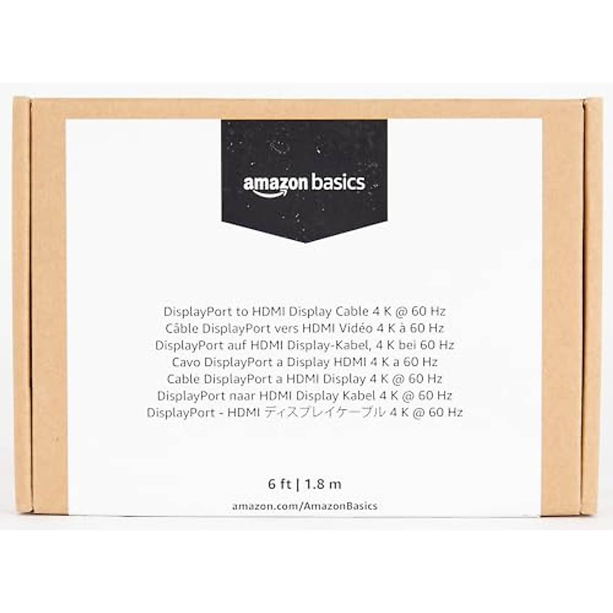 Amazon Basics DisplayPort to HDMI Display Cable, Uni-Directional, 4K@60Hz, 1920x1200, 1080p, Gold-Plated Plugs, 6 Foot, Black