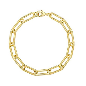 Amazon Essentials 14K Gold Plated Chunky Chain Link Bracelet 7.5", Yellow Gold
