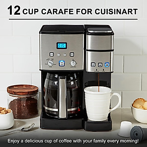 Coffee Pot Replacement 12 Cup for cuisinart Carafe DCC-1200PRC Fit for cuisinart Coffee Maker DCC-1100BK DCC-1200 DCC-2650 CHW-12 CHW-12P1 SS -12 etc