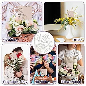 Mabor 20Pcs Metal Floral Place Card Holder, Flower Pick Clips Table Number Holders, Gold Metal Card Picture Holder Pick for Flower Arrangement Wedding Party Birthday DIY Gift