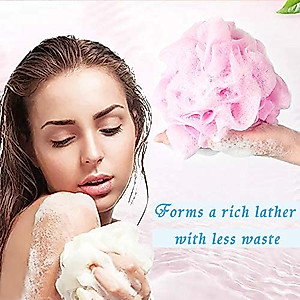 10 Pcs Mesh Loofah Sponges,Colorful Loofah Sponge Shower,Mesh Soft Pouf Shower