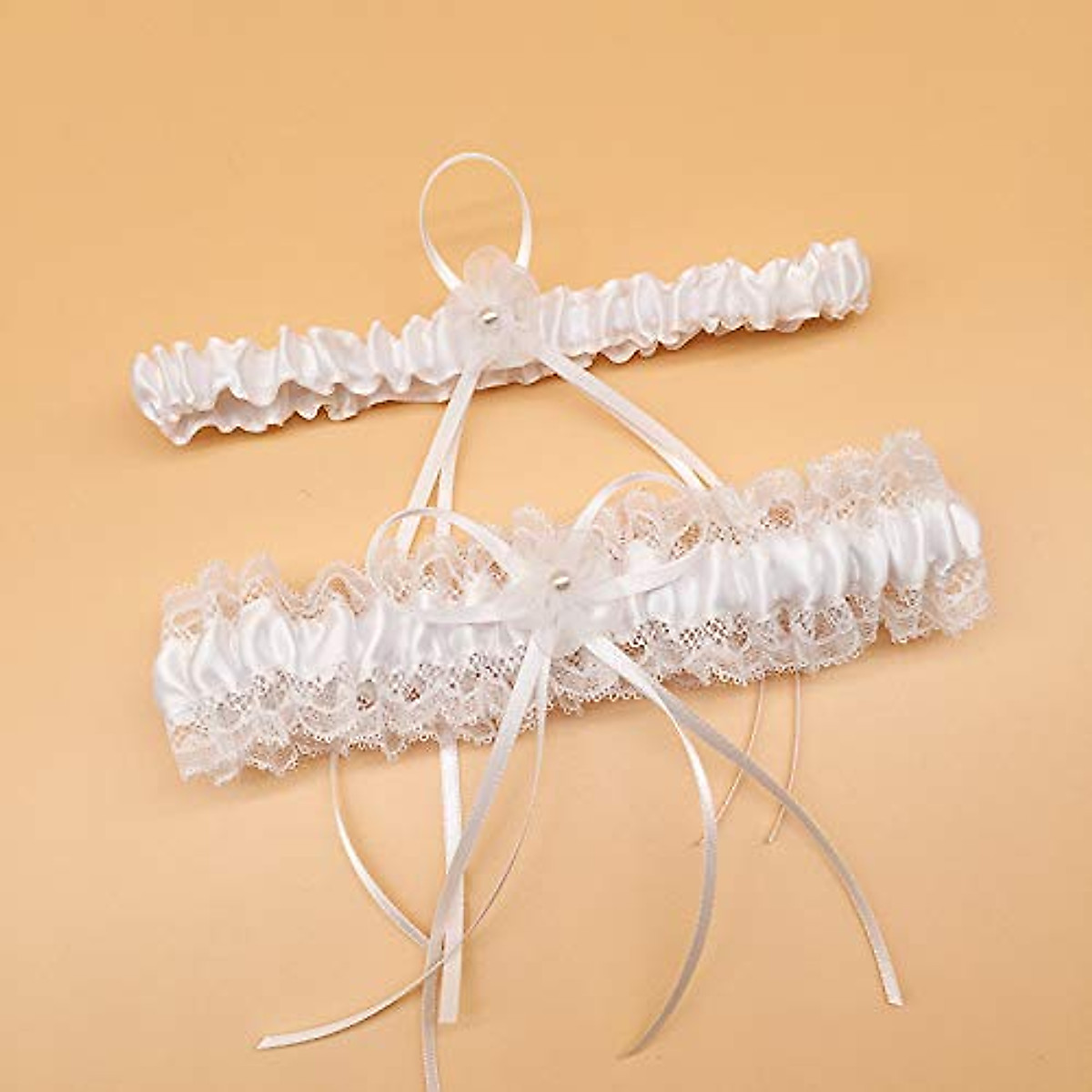 Wedding Bridal Legs Garter Set Toss Garters Keepsake Garter Lace Belt White