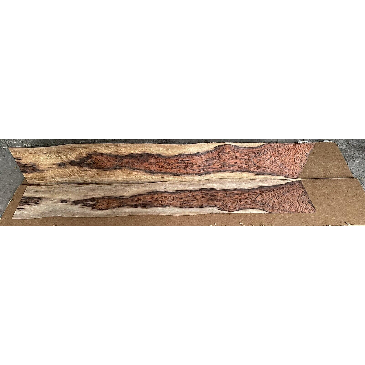 Genuine Brazilian Rosewood Dalbergia Negra Wood Veneer Sheets 2 Pieces 49"x8"x1/42"