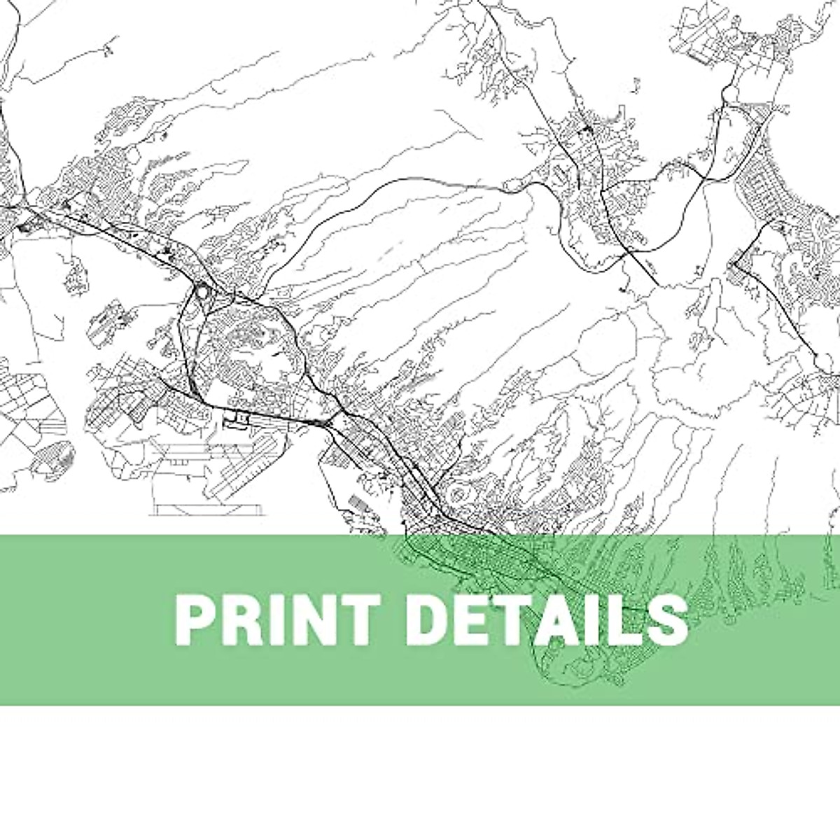 Dear Mapper Honolulu United States View Abstract Road Modern Map Art Minimalist Painting Black and White Canvas Line Art Print Poster Art Line Paintings Home Decor (Set of 3 Unframed) (12x16inch)