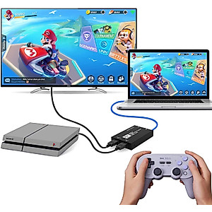 Video Capture Card, 4K HDMI Video Capture, USB 3.0 Game Capture Card, Video Capture Device Full HD 1080p 60FPS for Live Streaming, Work with PS4/PS5/Xbox/PC/Mac Linux Android Windows 10/11