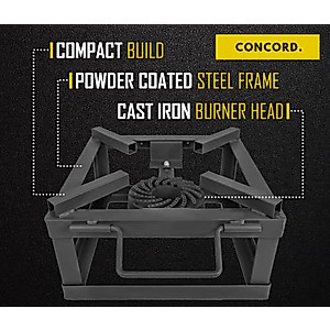 CONCORD 12" THE BLOCK BURNER Single Propane Outdoor Burner. 100,000 BTU Great for Home Brewing, Camping, Tailgating, and More!