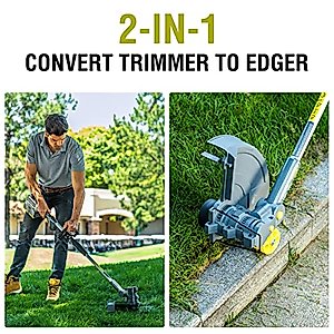 PowerSmart Cordless String Trimmer & Edger, 13-Inch 2-in-1 Height Adjustable Weed Eater, 40V 4.0Ah Battery & Charger Included