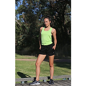 icyzone Workout Lounge Shorts for Women - Athletic Running Jogging Cotton Sweat Shorts(Pack of 2)(M,Black/Grey)