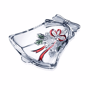 Celebrations by Mikasa Holiday Bells Crystal Bell Candy Dish, 6.75-Inch