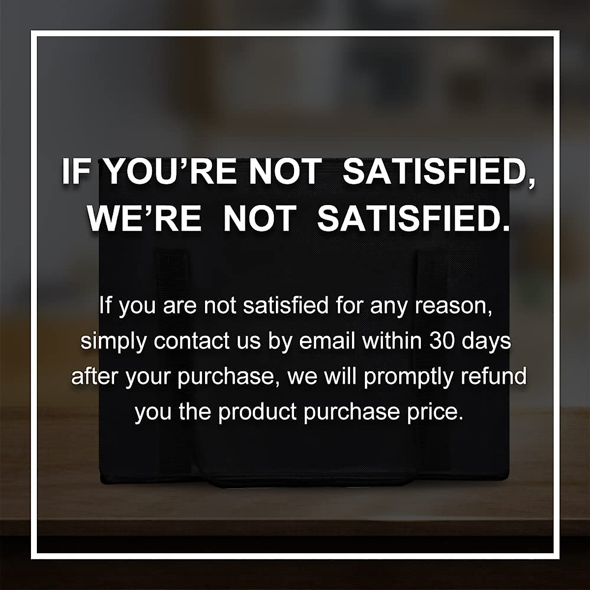 Bodaon 2-Pack Insulated Reusable Grocery Bag with Zippered Top, X-Large Frozen Foods Cold, Cooler Shopping Accessories, Insullated Bags, Black