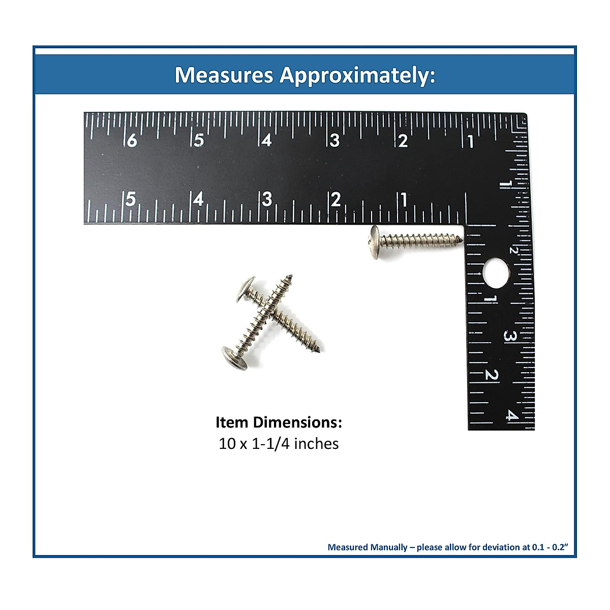 10 x1-1/4" SS Phillips Truss Head Screw Set 80 Piece Dock Bumper Edging Piling Cone Fastener