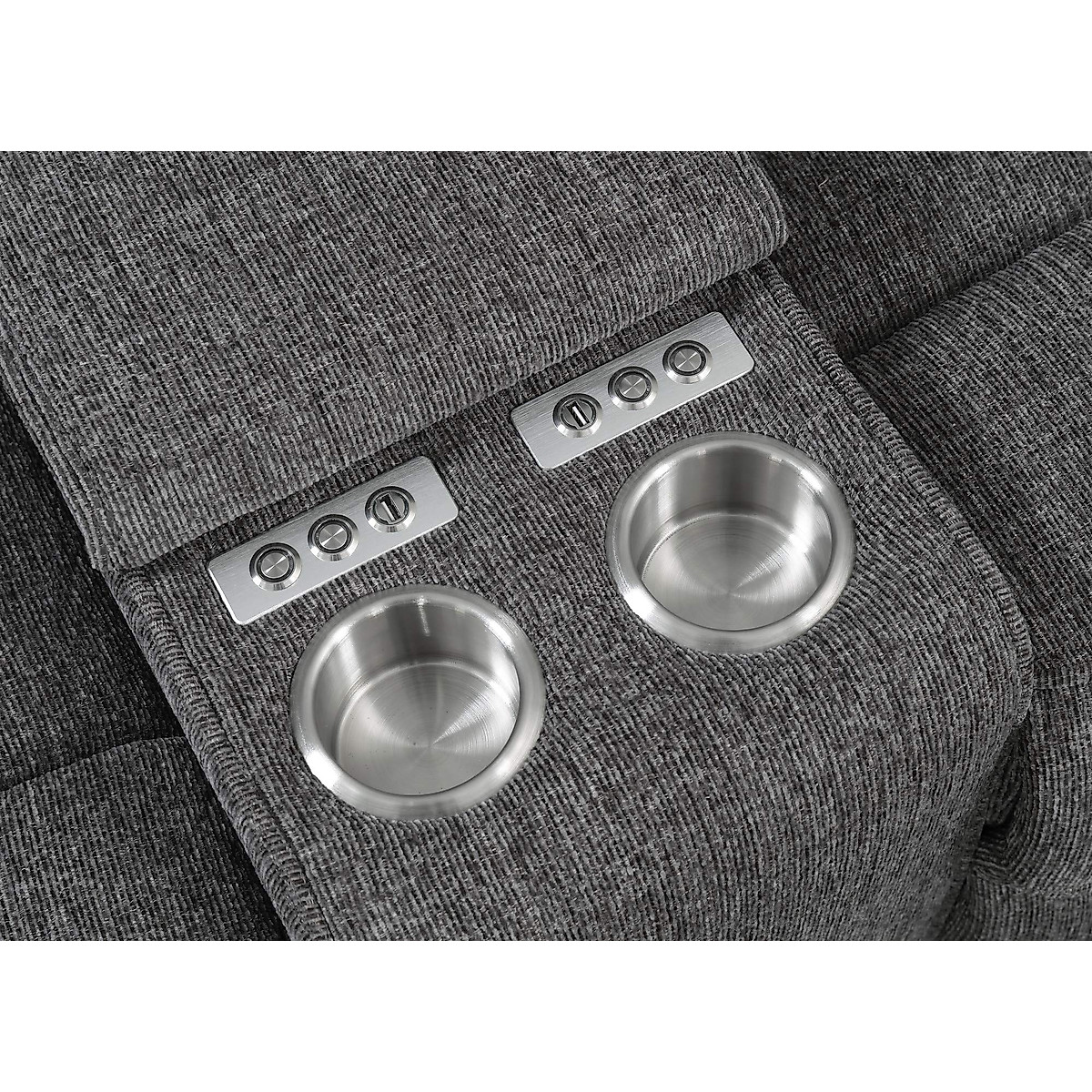 Madrona Burke Lucas Lunar Gray Full Sleeper Sectional Recliner Loveseat with Power Controls and Dual USB Ports