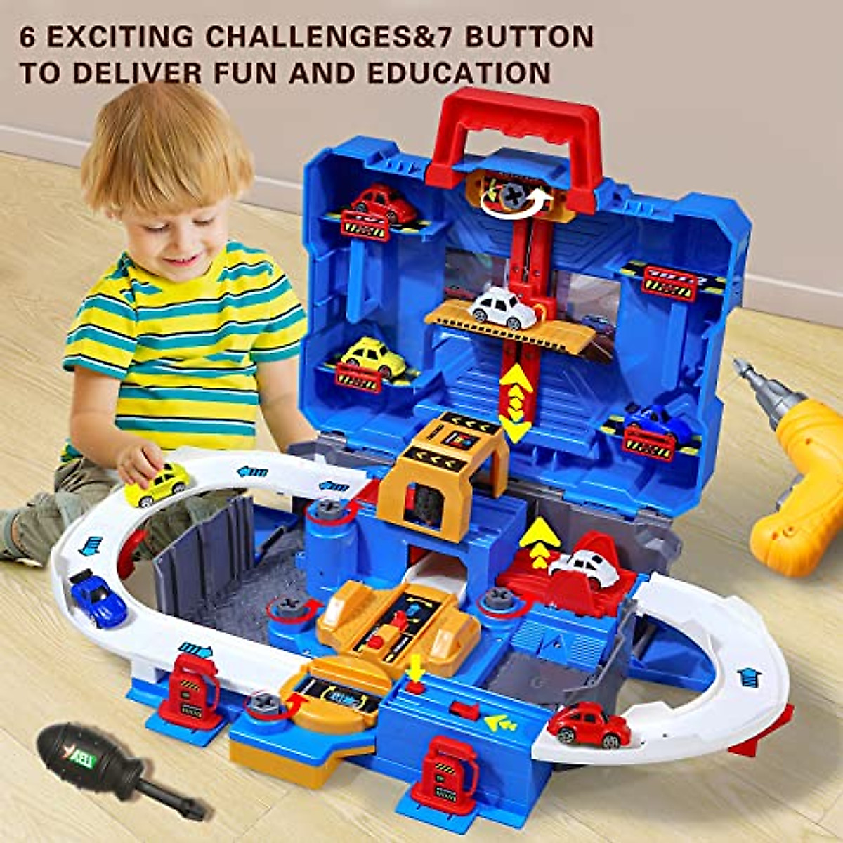 BBnote Race Track Adventure Car Game Kid Toy for 3 Year Old Boys Girls Birthday Gift, Cars Playsets Stem Toys for Boy Age 4 5 6 7 8,Toddler Educational Learning Creative Toys Set Puzzles