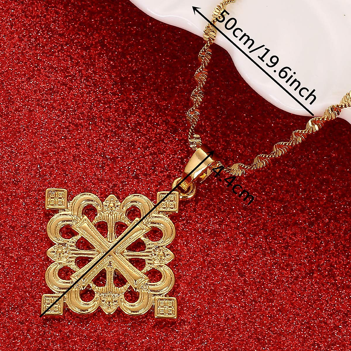 BR Gold Jewelry Ethiopian Big Cross Pendant Necklaces for Women Men Ethiopian Chain Eritrea