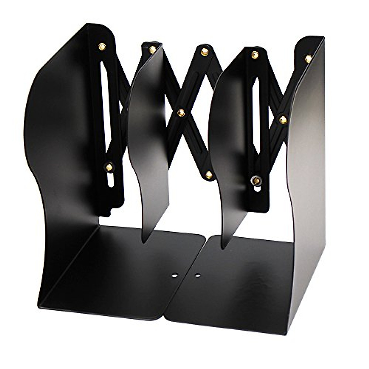 Md Trade Bookends Metal Iron Adjustable Books Holder Stand Desk Heavy Duty Nonskid Bookend, Black