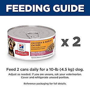 Hill's Science Diet Small & Mini, Senior Adult 7+, Small & Mini Breeds Senior Premium Nutrition, Wet Dog Food, Chicken & Barley Loaf, 5.8 oz Can, Case of 24
