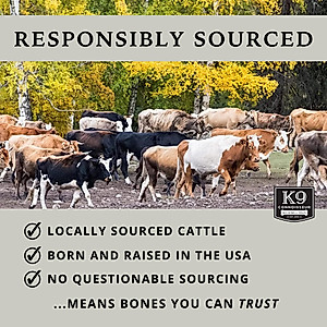 K9 Connoisseur Dog Bones Made in USA for Small and Medium Breed Dogs Natural Long Lasting Meaty Beef Knee Cap Bone Treats Best for Dogs Upto 50 Pounds 1 Pack 3 Count