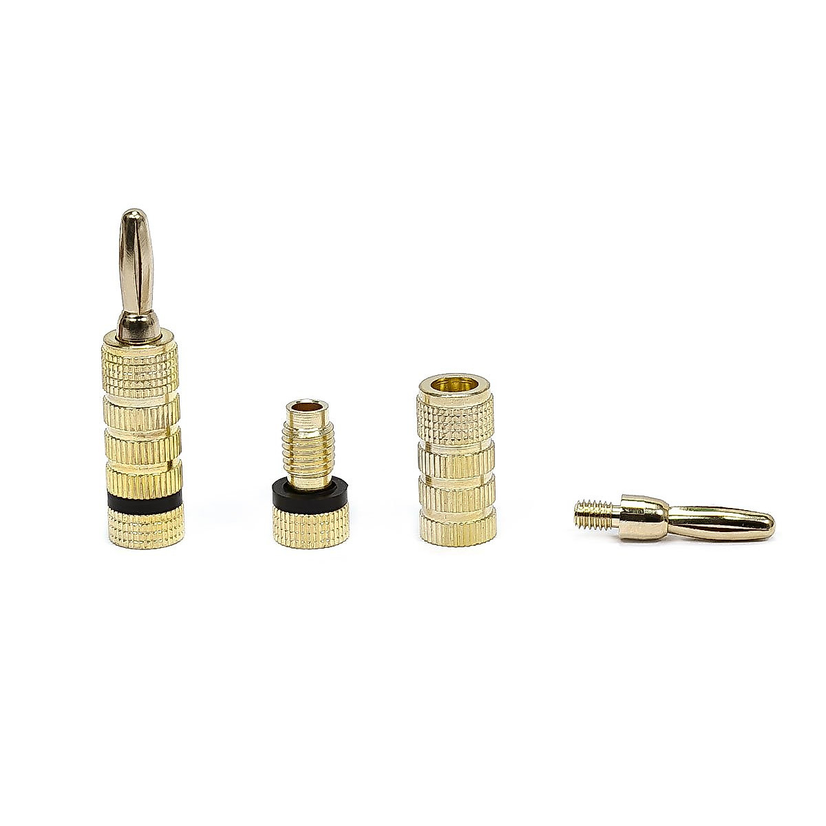 Monoprice 121820 24k Gold Plated Speaker Banana Plugs, Closed Screw Type (10 Pairs)