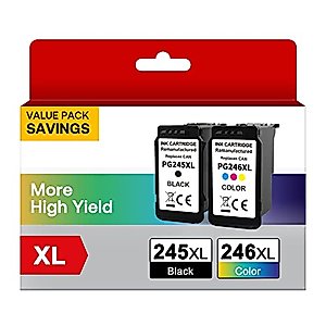 245XL 246XL Ink Cartridge Combo Pack Replacement for Canon PG-245XL CL-246XL for PIXMA MG2420 MG2520 MG2522 MG2525 MG2920 MG2922 MG2924 MG3020 MG3022 MG3029 TR4520 TR4522 TS3120 TS3122 Printer
