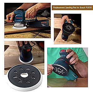 5" Sander Replacement Pad Compatible with Bosch Orbital Sander ROS20VS, ROS20VSC, ROS20VSK, ROS20, ROS10, Hook & Loop Sanding Backing Pad for Bosch RS035 & RS034 Pack of 3