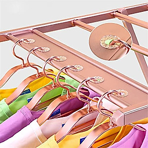 CZDYUF Aluminum Alloy Clothes Drying Hanger Floor Folding Clothes Rack Indoor Balcony Home Baby Clothes Drying Quilt Hanger (Color : Pink, Size : 110 * 47 * 11cm)