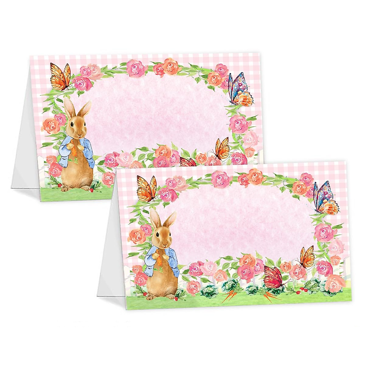 POP parties Ink Peter Buffet Cards Place Cards - 12 Rabbit Table Tents - Peter Place Cards - Rabbit Decorations - Peter Party Decorations - Rabbit Party Supplies -Table Tents Pink