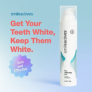Smileactives Power Teeth Whitening Gel - Add to Toothpaste for Whiter Teeth and Brighter Smile - 2oz Pump Bottle + Smileactives Advanced Teeth Whitening Pens - Vanilla Mint (Pack of 2)