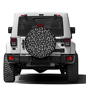 Foruidea Leopard Print Spare Tire Cover Dust-Proof Wheel Tire Cover Fit Trailer, RV, SUV and Many Vehicle 17 Inch