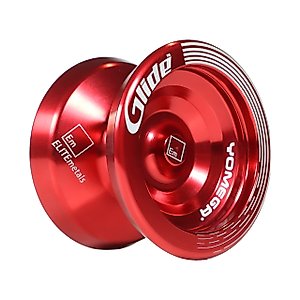 Yomega Glide® – Pro Level Aluminum Metal unresponsive Yoyo for Advance Players – Wing Shaped, C Size Ball Bearing Yoyo + Glove + 5 Extra Strings + 3 Month Warranty (red)