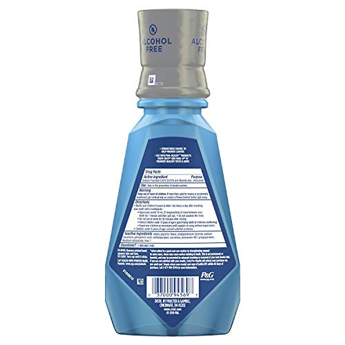 Crest Pro Health Advanced Multi-Protection Mouthwash, Alcohol Free, Extra Deep Clean Fresh Mint, 500 mL (16.9 Fl Oz), Pack of 4