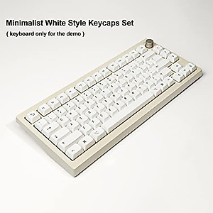 MAIRYYA 126 Keys Minimalist White Keycaps, XDA Profile PBT Keyboard Keycaps Full Set, Custom Dye Sublimation Keycaps for 60% 65% 75% 100% Cherry MX Switches Mechanical Keyboard