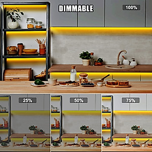 Tatazone 5V Yellow USB COB Led Strip Light with RF Remote, 4.92ft 2000K Dimmable USB Powered Amber COB Led Light Strip, Indoor COB Led Rope Light for Cabinet, TV, Kitchen, Monitor, Showcase