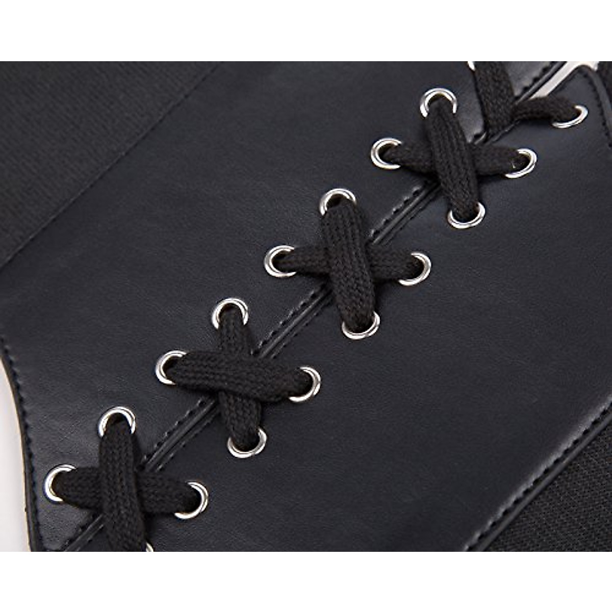 GRACE KARIN Women's Black Elastic Corset Chunky Waistband Wide Waist Cincher Belt(S,Black)