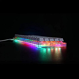 Womier 66 Key Custom Mechanical Keyboard Kit 65% 66 PCB CASE How swappable Switch Support Lighting Effects with RGB Switch led (Womier66 G Bluie x1)