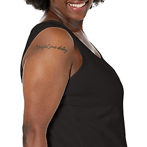 JUST MY SIZE womens Shirt-tail tank top and cami shirts, Black, 2X US