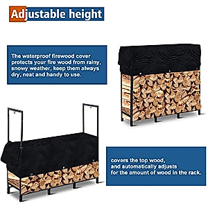 KULAMOON Firewood Racks Outdoor with Cover, 4FT Heavy Duty Wood Rack for Firewood, Firewood Storage Logs Rack with Cover for Fireplace Patio Deck, Indoor/Outdoor Wood Rack for Firewood