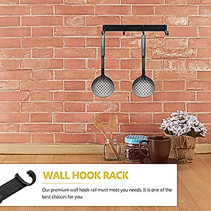 LIFKOME Coat Rack Wall Mounted Coat Hooks for Hanging Coats Heavy Duty Metal Hook Rack Rail with 6 Hooks Stainless Steel Metal Decorative Hook Rail Entryway Hanging Coat Rack Bathroom Kitchen
