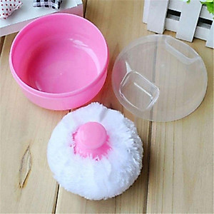 gootrades Baby Soft Face Body Cosmetic Powder Puff Sponge Box Case Container (Pink)