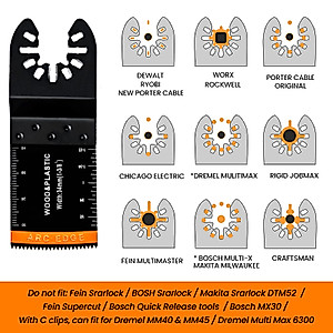 CONNOO 86 Pack Oscillating Saw Blades with Case, Arc Edge Multitool Blades, Oscillating Tool Blade, Bi-Metal for Wood/Metal/Plastic Kits Fit Dewalt Milwaukee Ryobi