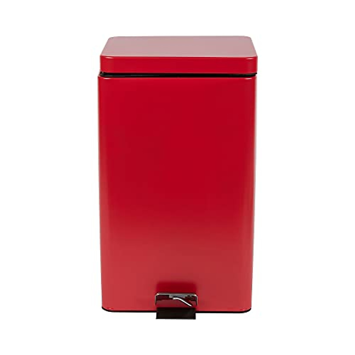 McKesson Trash Can with Plastic Liner, Steel, 8 Gallon / 32 Quart, Red, 1 Count